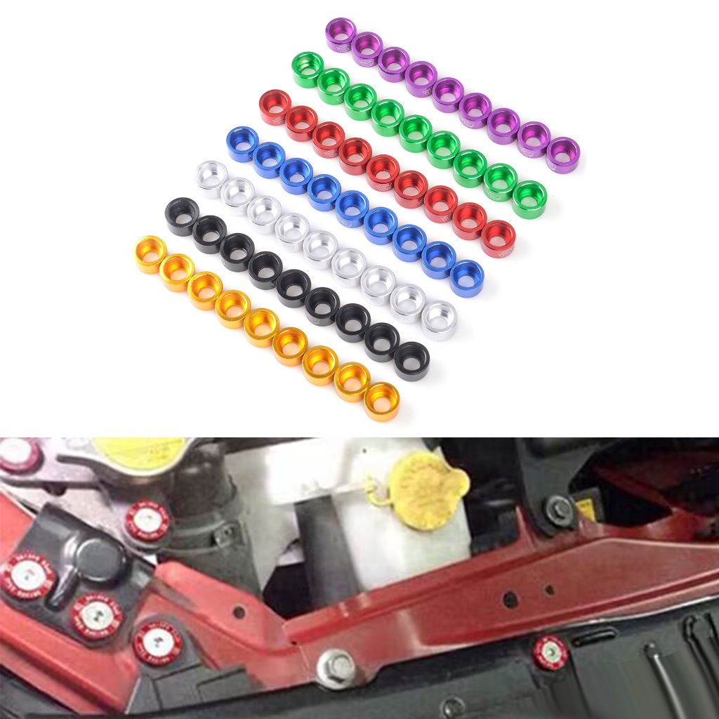Aluminum JDM 9 Pcs M8 Fender Washers and Bolt for Honda EK EG Air Inlet ...