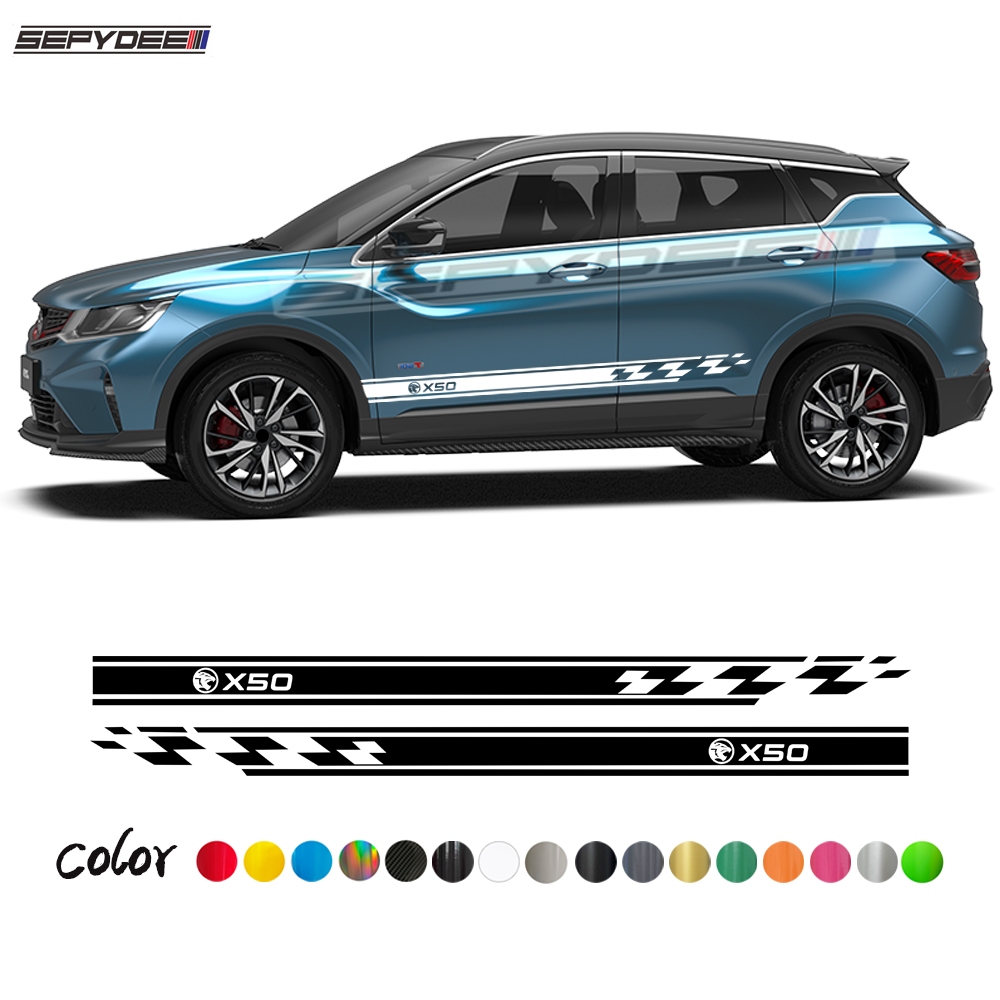 [Ready Stock] 2Pcs For Proton X50 Car Door Side Stripes Stickers Body ...