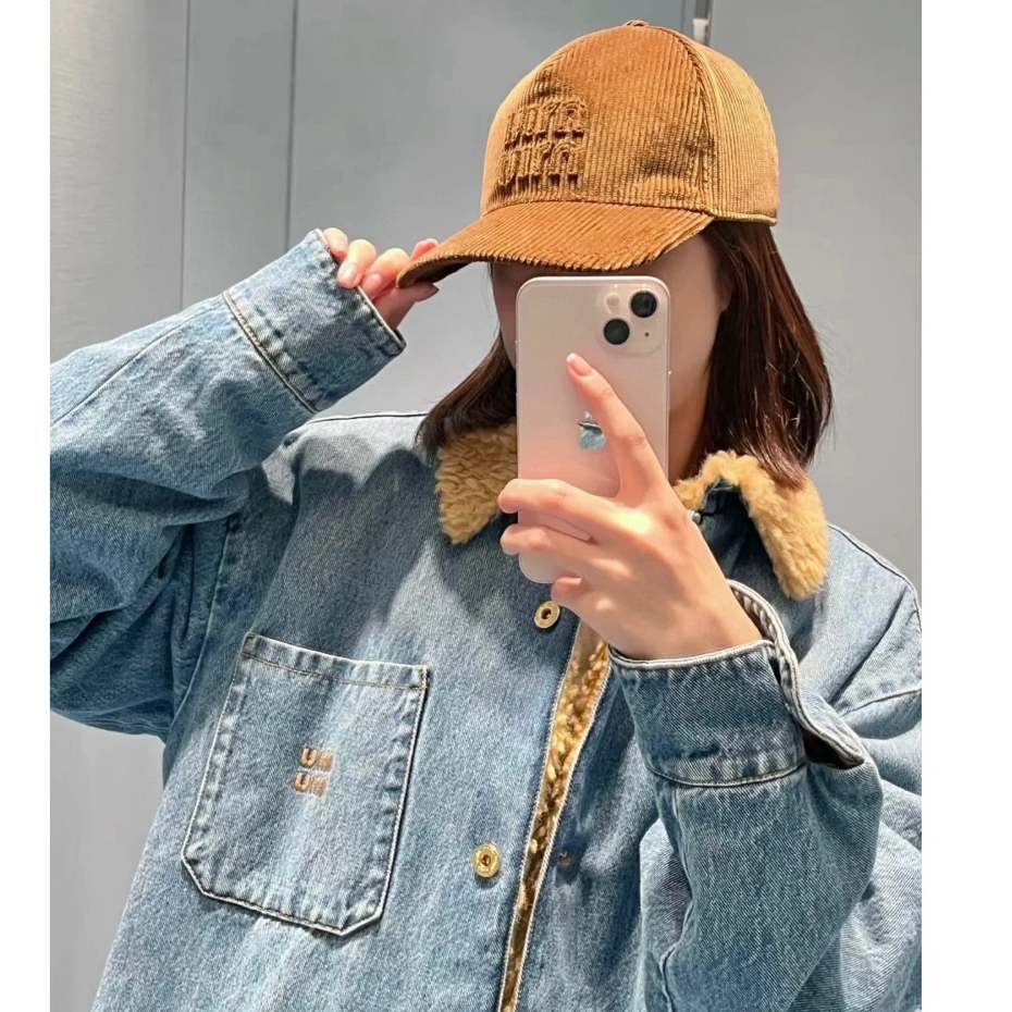 M*IU 2023 NEW WOMEN BASEBALL HAT IN Corduroy | Shopee Malaysia