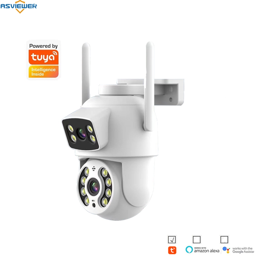 Outdoor Tuya Smart Life Dual Lens IP WiFi Camera AutoTracking 2 way ...