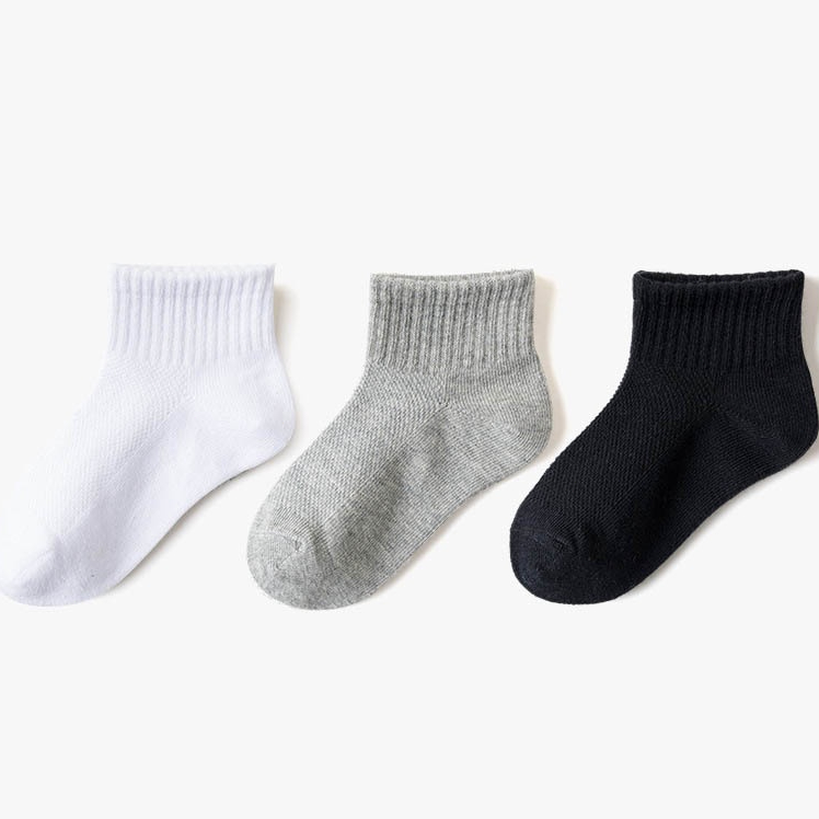 Kids Socks Solid Color Sport Socks Mesh Thin Breathable Student Socks ...