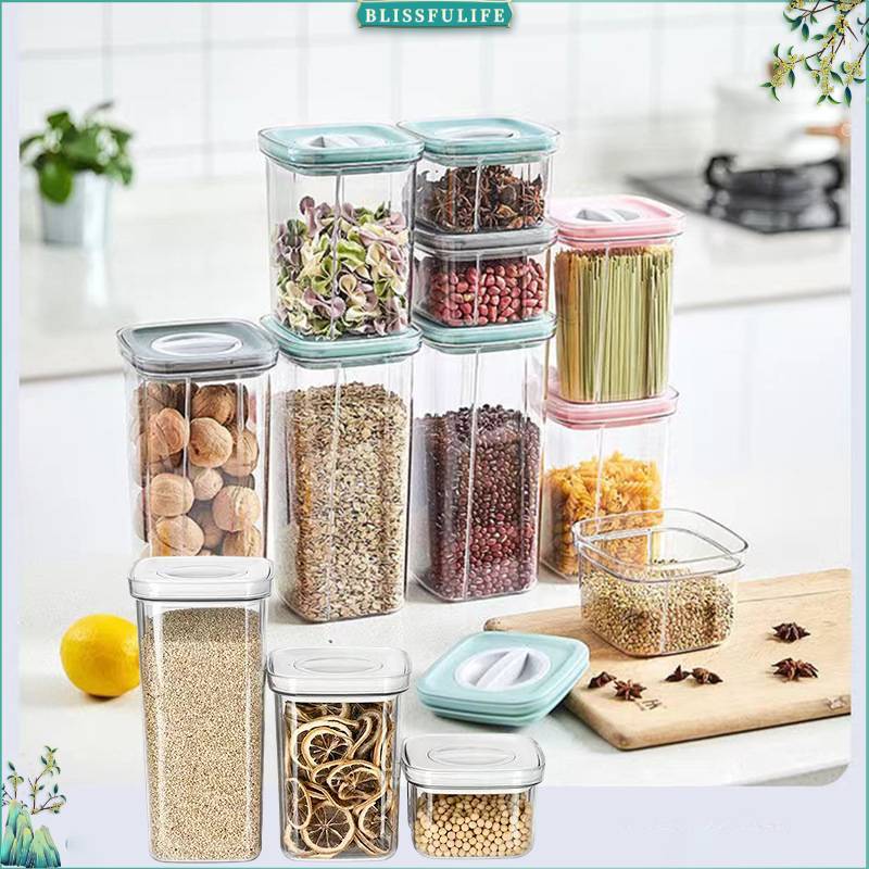 Sealed Jar Food Storage Containers Stackable Canister Cereal Rice Pasta ...