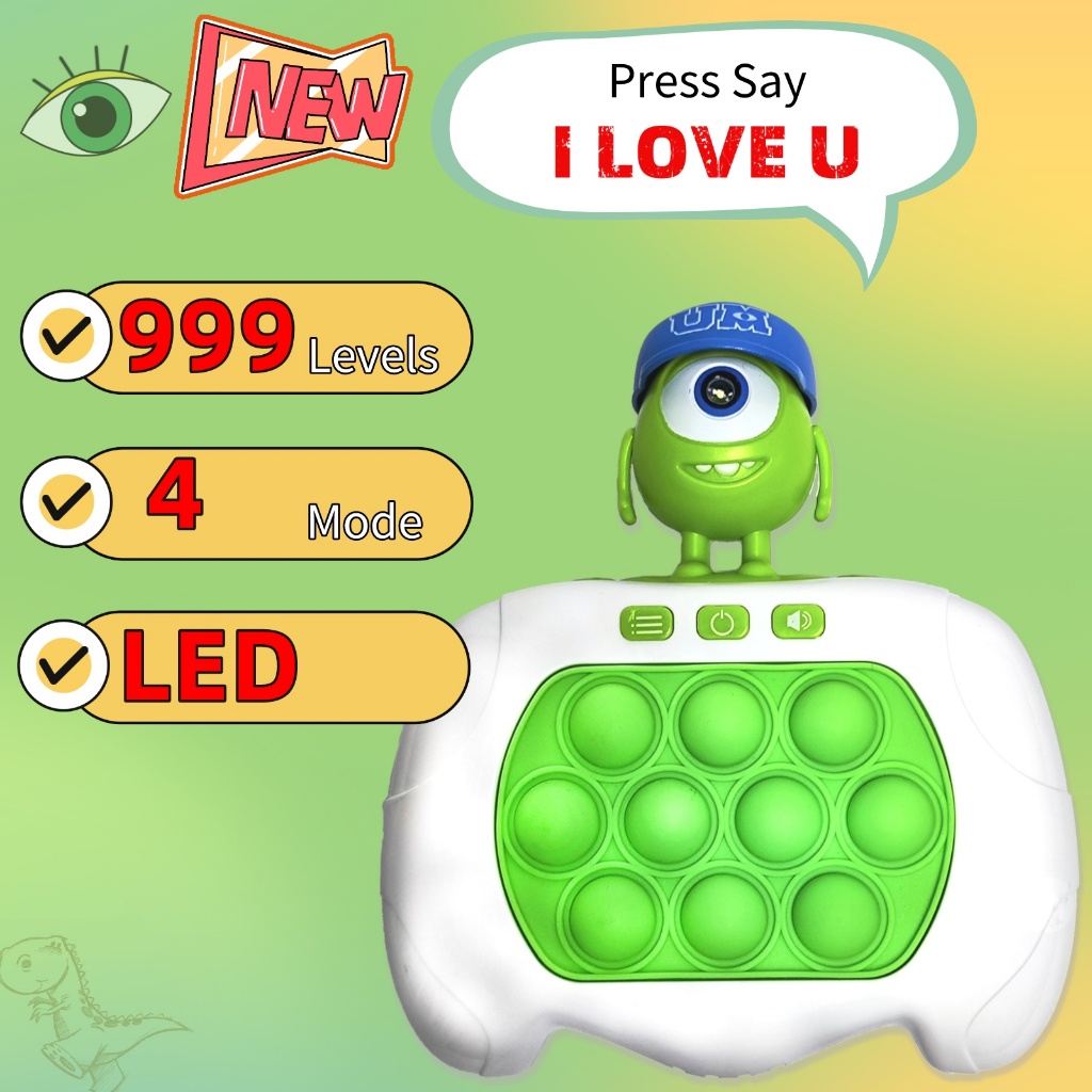 【999 Level+Press】 Cartoon Cute Pop it Electronic Quick Push Game ...