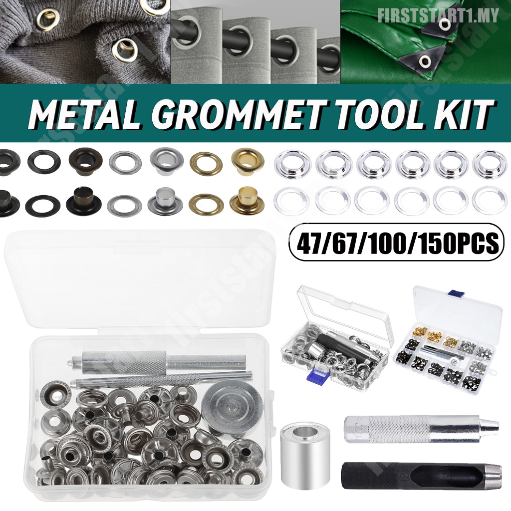 47/62/100/150PCS Grommet Tool Kit with Punch Ring Grommet Setting Tool ...