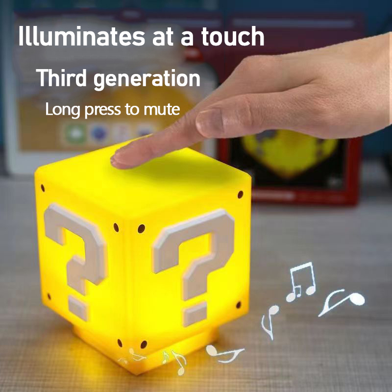 Mario Lamp LED Question Mark Brick Night Light USB Charging Desk Lamp ...