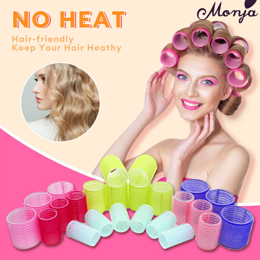 Monja 6Pcs/Set Hair Roller Multiple Size Natural Curling Rod Air Rod ...