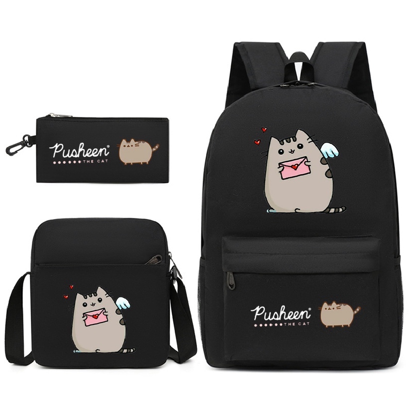 Pangji Cat Schoolbag Three-Piece Set Pusheen Kindergarten Primary ...