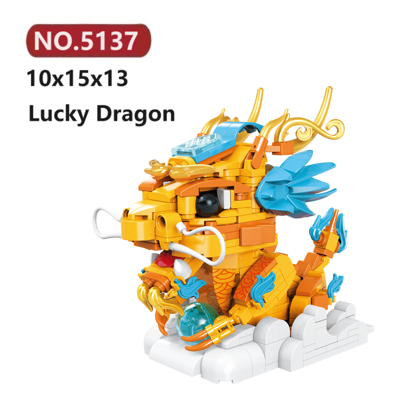 Lucky Dragon Building Blocks 370±Pcs JAKI Mythical Animal Construction ...