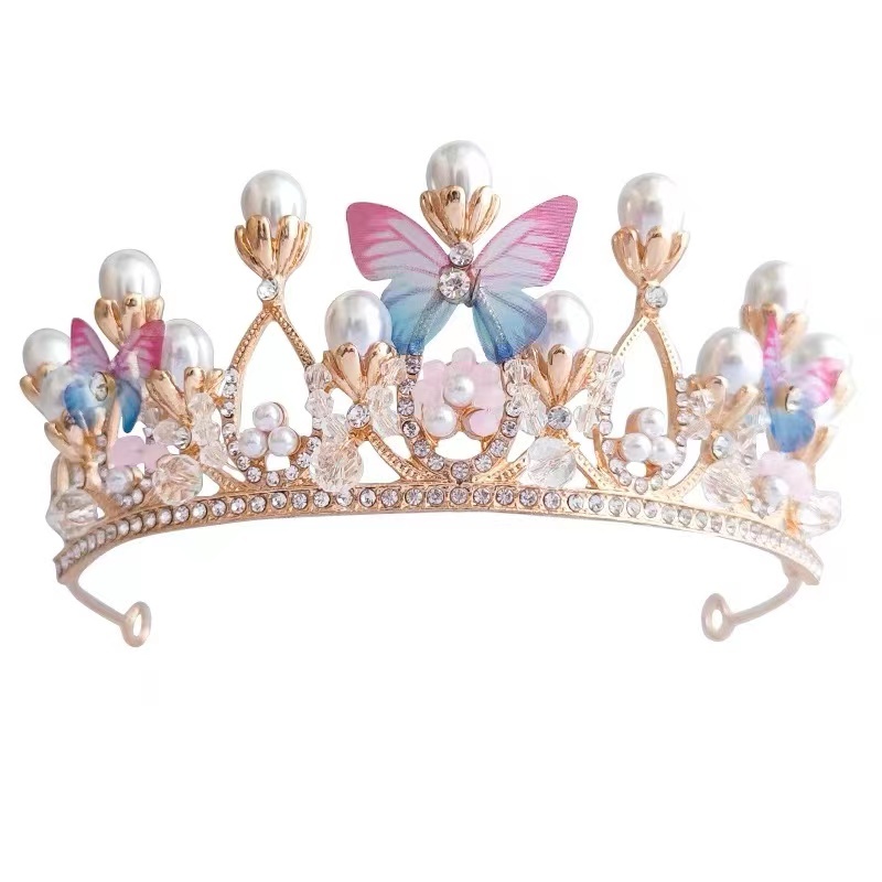 Princess Crown Butterfly Model Runway Headdress for Girls Birthday ...