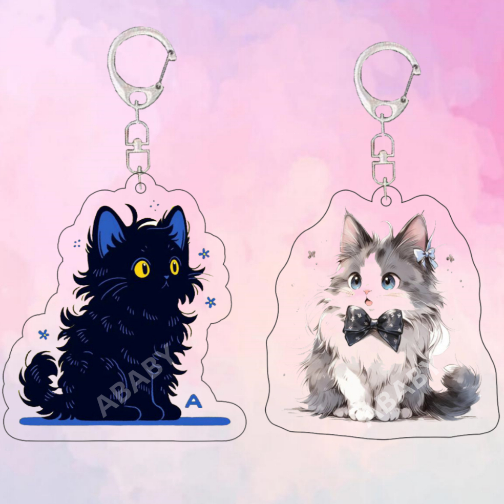 【5cm】 Cute Cat Acrylic Keychain children Pendant可爱猫猫钥匙扣 | Shopee Malaysia