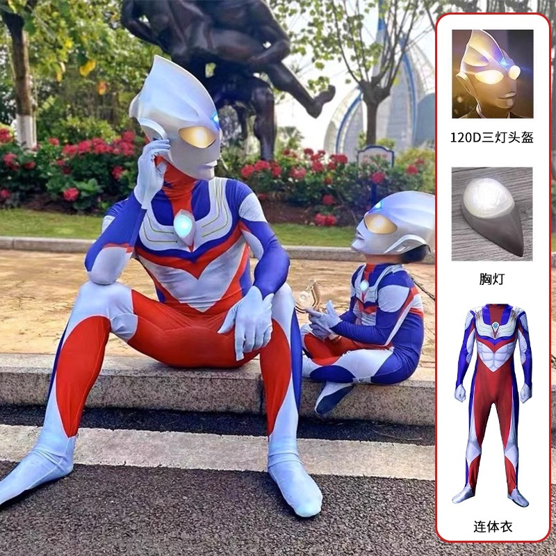 Tiga Ultraman Jumpsuit Zero Ultraman Clothes Superhero Halloween Tights ...