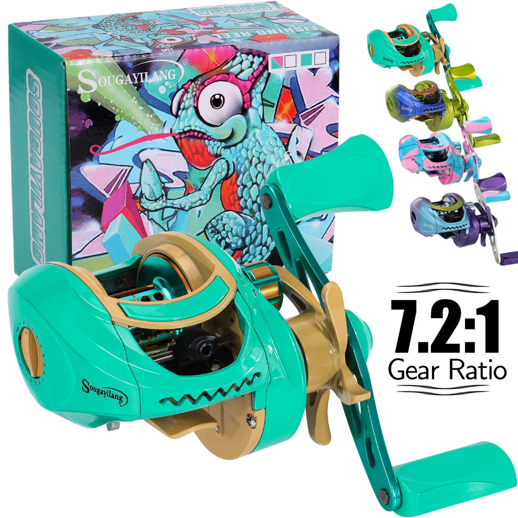 Sougayilang Baitcasting Fishing Reel Macaron Color 17+1BB 7.2:1 High ...