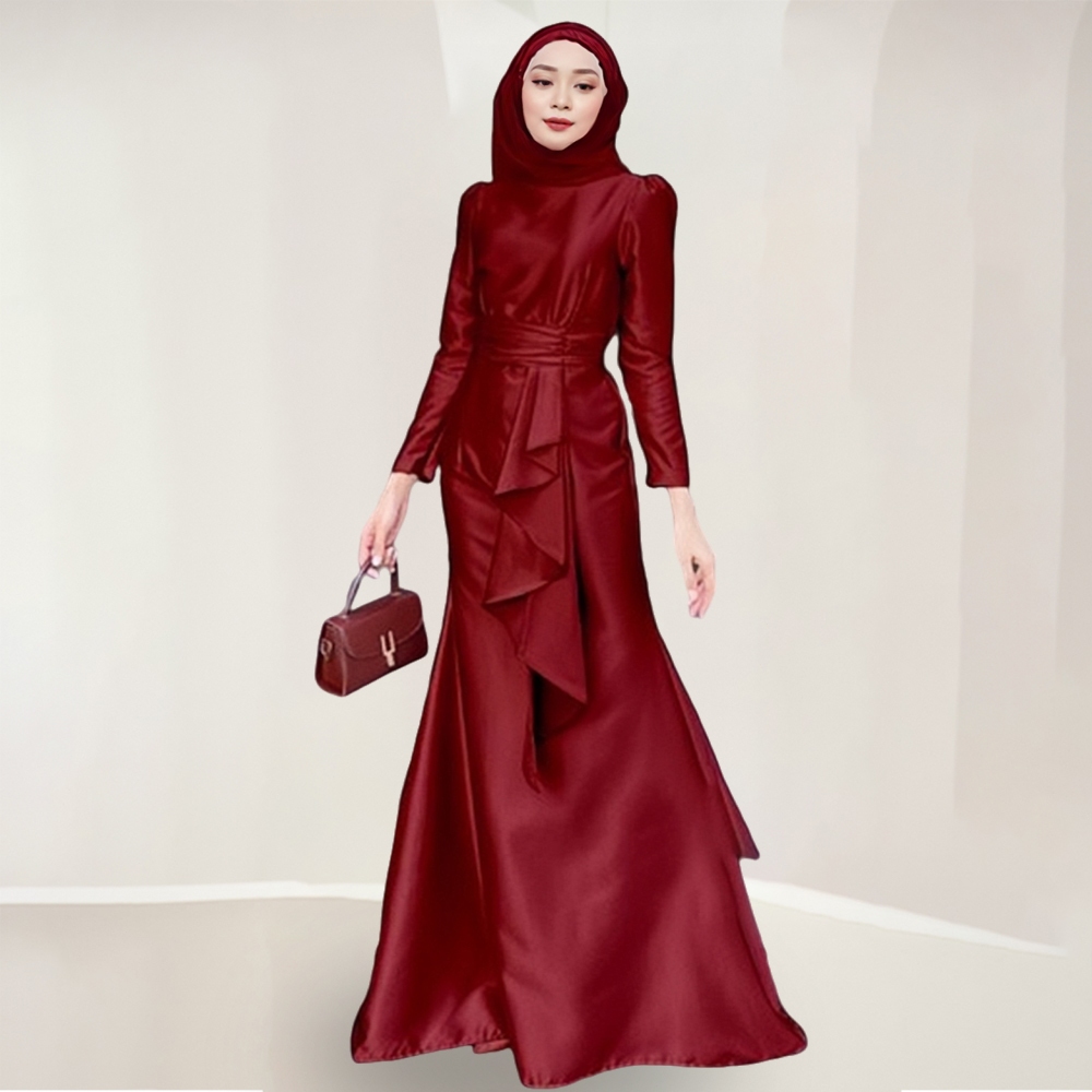 Yeleedon Premium Satin abaya dress baju raya 2023 bridesmaid dress ...