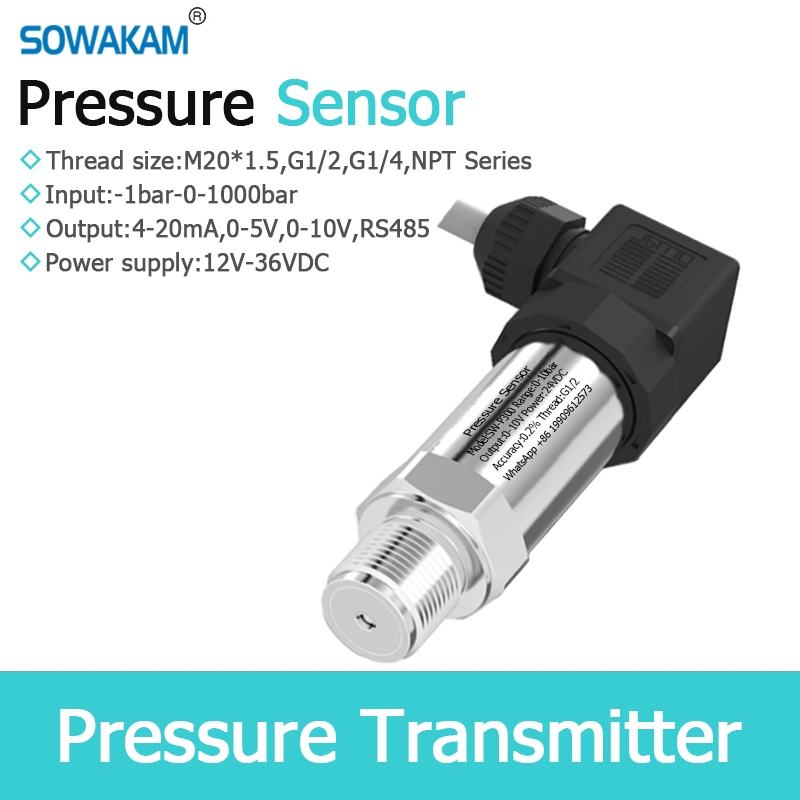 Pressure Transmitter 0-10V Water Oil Gas Liquid Pressure Sensor ...