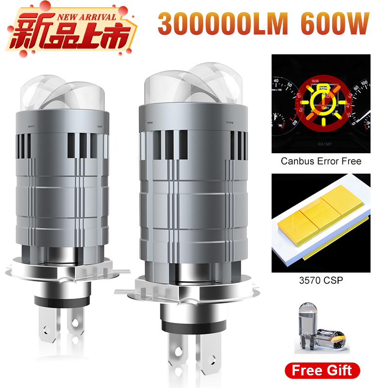 【NEW】【Easy installation】1PC H4 Mini Led Lens Headlamp Car Motorcycle h4 ...