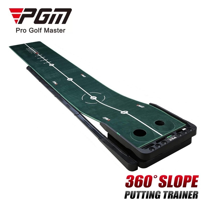 PGM Indoor multi-mode mini 3m golf putting mat with adjustable slope ...