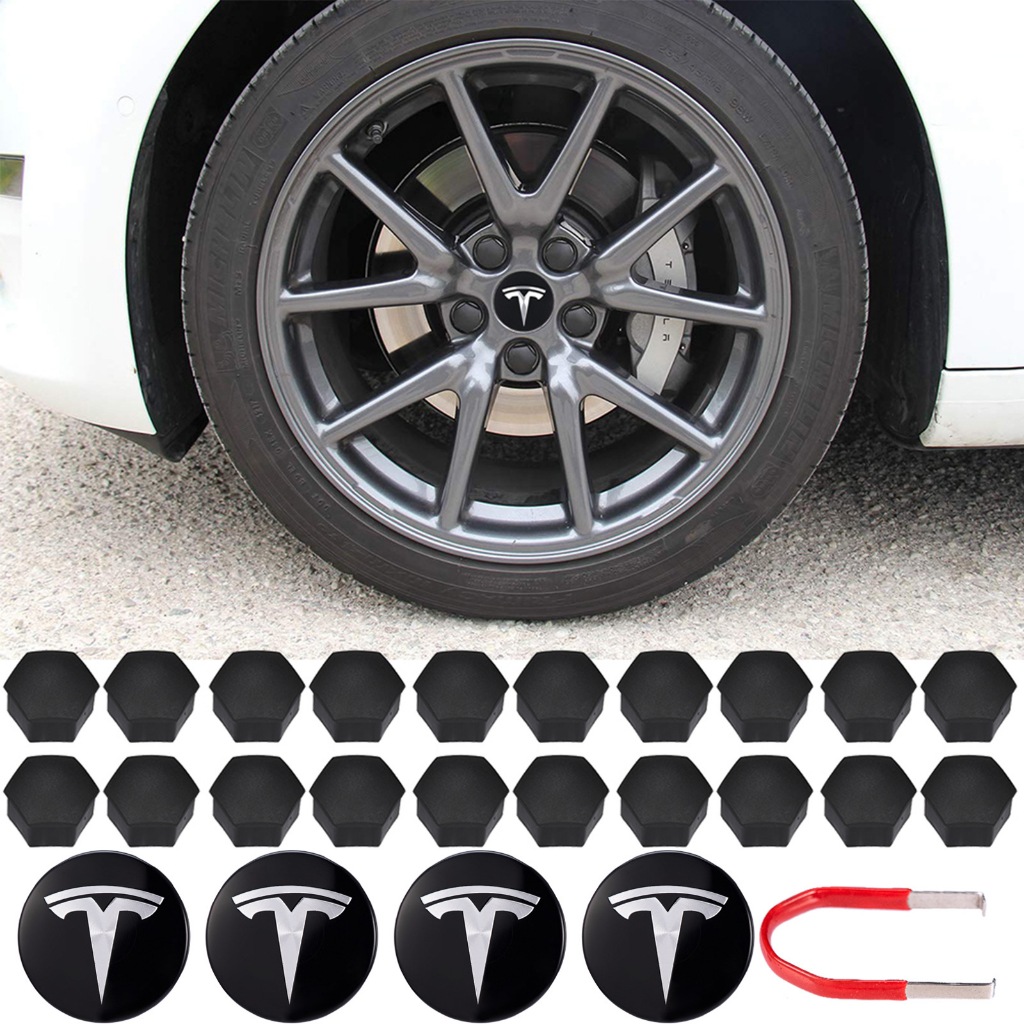 For Tesla Model 3 S X Y Car Wheel Center Hub Cap Cover Kit Set Wheel ...