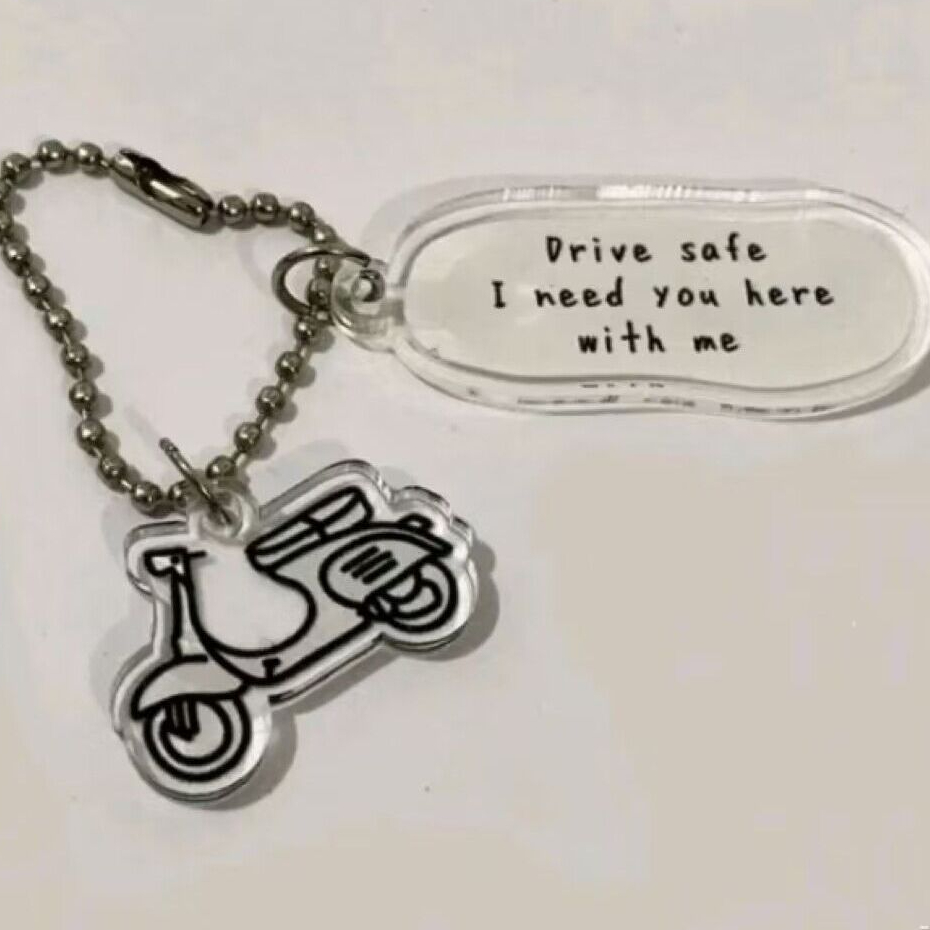 Ohaya 丨 Drive Safe 丨 Couple Keychain Car Electric Car Keychain Acrylic ...