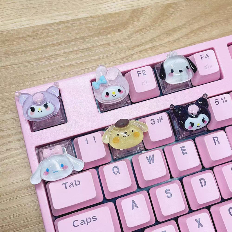 Keycap Cute Melody Cinnamon Dog Translucent Cross Axis Mechanical ...