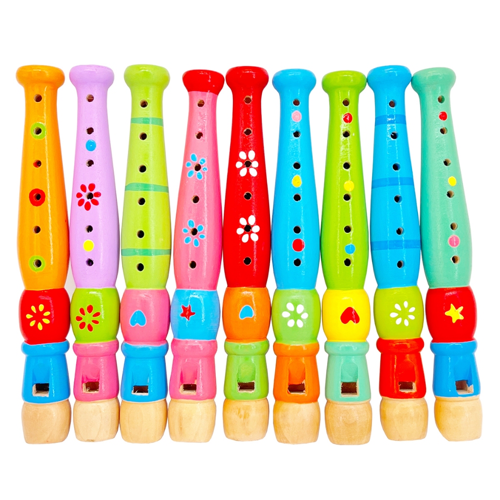 1pc 20cm/7.87in Colorful Wooden Flute Music Instrument Trumpet Buglet ...