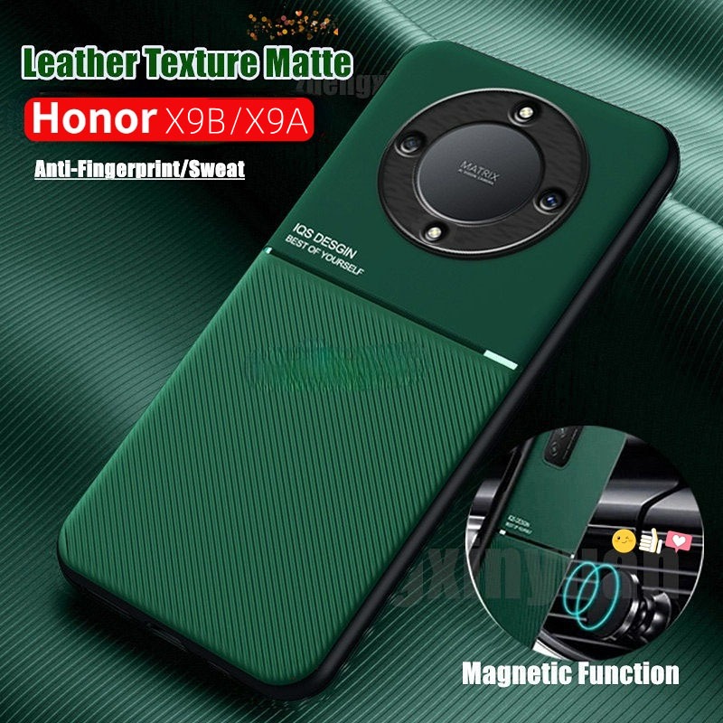 Leather texture Casing for Honor X9B 5G X9A X9 B Phone Case Magnetic Car Holder Shockproof Cover ...