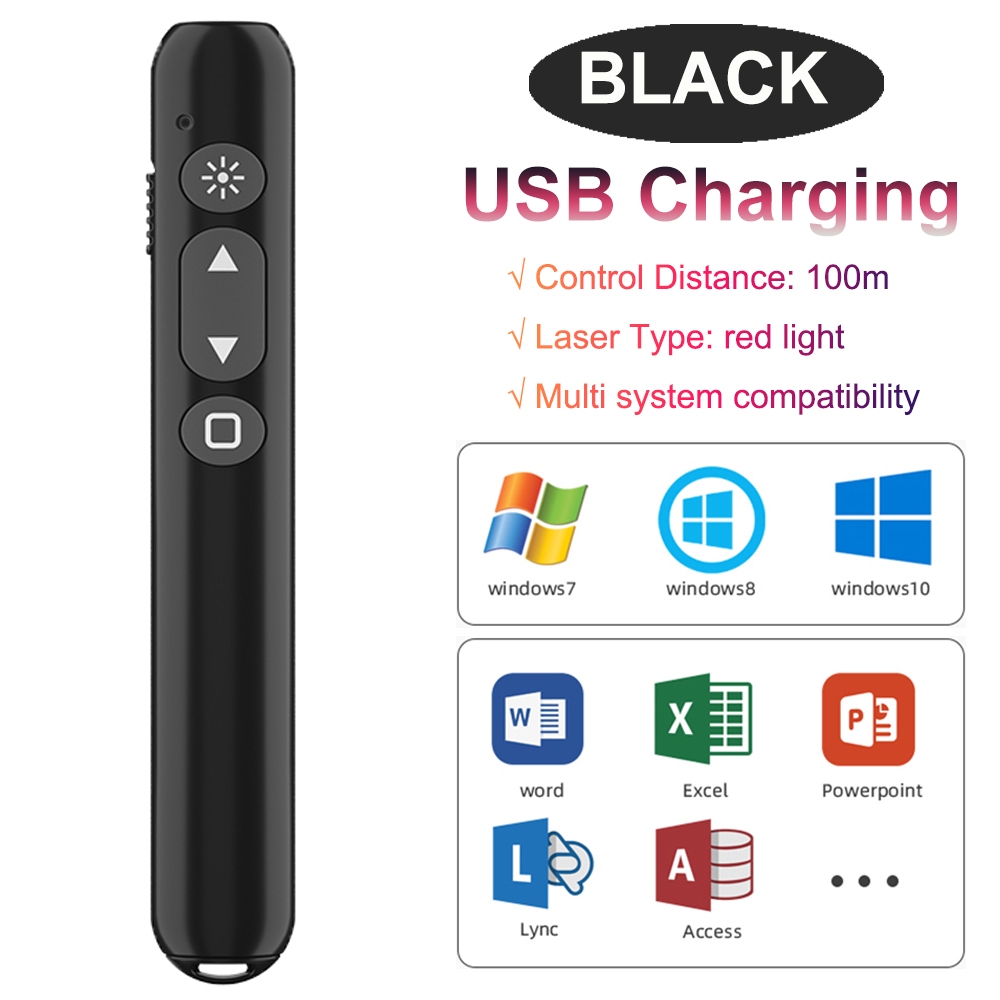 2.4GHz Wireless Laser Presentation Pointer Flip Pen PPT Slide USB ...