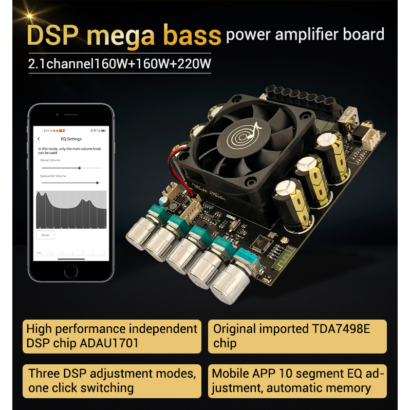 DIYMORE ZK-DAS A1 Mega Bass DSP Amplifier Board High Performance ...