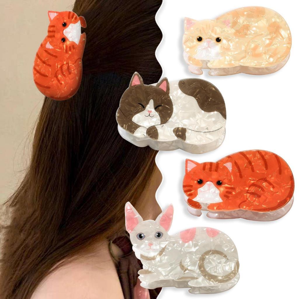 Cute pet cat scratching clip cartoon Japanese sweet half-tied hair clip ...
