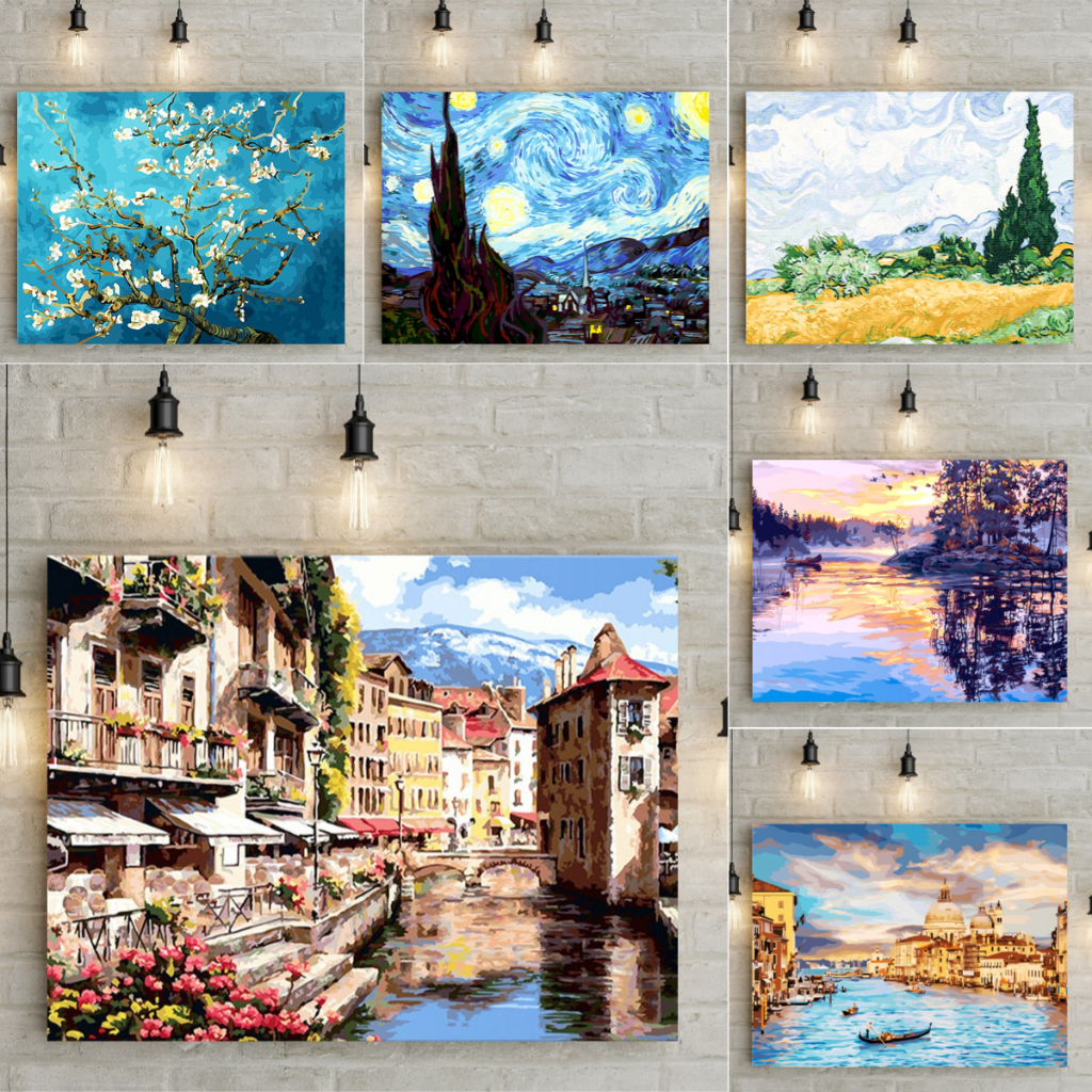 【ORFON】40×50cm Painting By Number/Famous landscape paintings/Decompression Relaxation/Diy paint ...