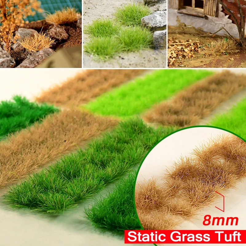 16PCS/BOX Simulation 8MM Static Grass Tuft Model Grass Cluster ...