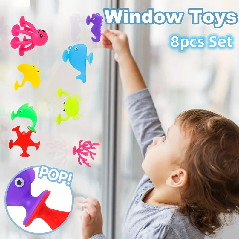 Baby Suction Cup Toys Silicone Dinasour Ocean Animals Sucker Bath Toys ...