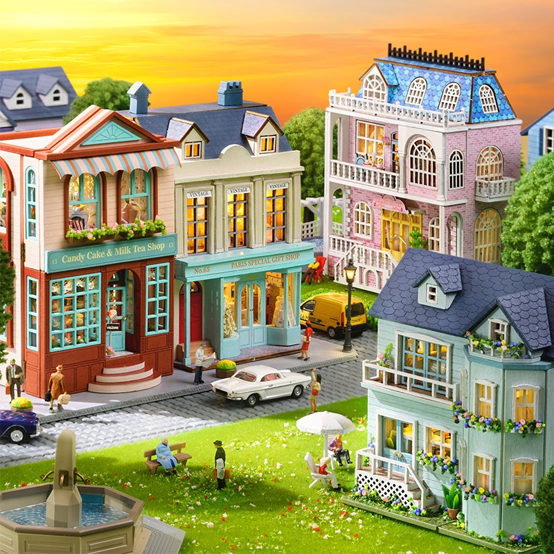 Cutebee DIY Dollhouse kit Wooden Mini House Series Handmade Miniature ...