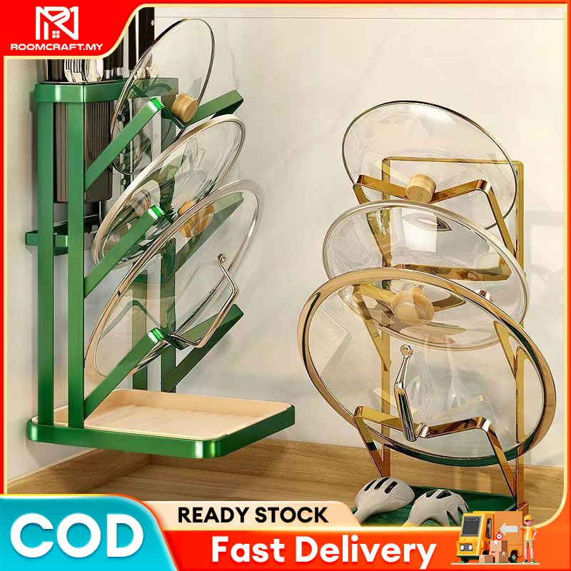 Pan Cover Shelf Stainless steel Pot Lid Rack chopboard Kitchen Storage ...