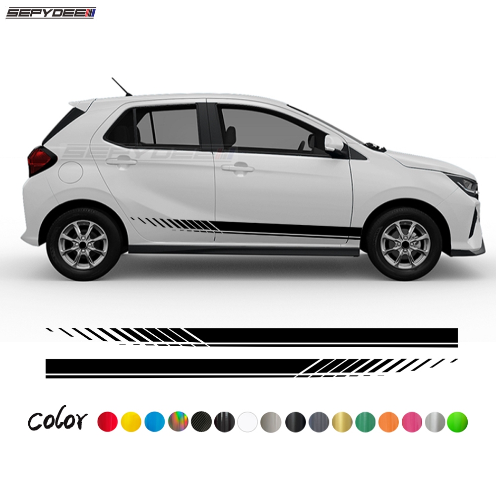 [Ready Stock] 2Pcs For Perodua Axia Car Door Side Stickers Auto Body ...