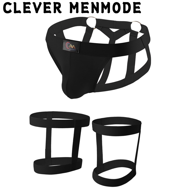 【CLEVER-MENMODE】Men Underwear Hollow Out Metal Ring Thong G String Leg ...