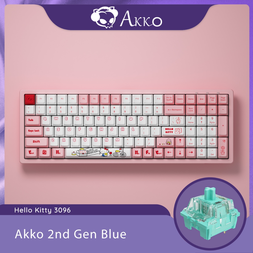 Akko Hello Kitty 3096 Mechanical Keyboard Wired with PBT Dye-sub ...