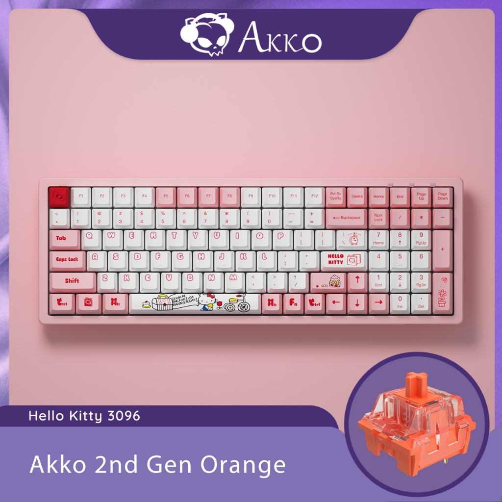 Akko Hello Kitty 3096 Mechanical Keyboard Wired with PBT Dye-sub ...