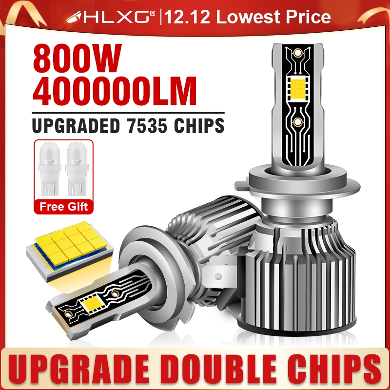 【Plug Play】Turbo 2pcs H7 LED canbus car Headlight Bulbs H4 H11 9005 400000LM 800W 7535 CSP 9012 ...