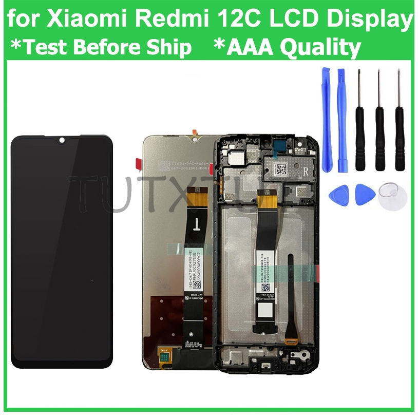 For Xiaomi Redmi 12C LCD Display with frame Touch Screen Glass Digitizer Assembly Replacement ...