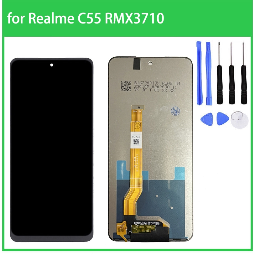 For Realme C55 RMX3710 LCD Display Touch Screen Glass Digitizer Assembly Replacement LCD Screen ...