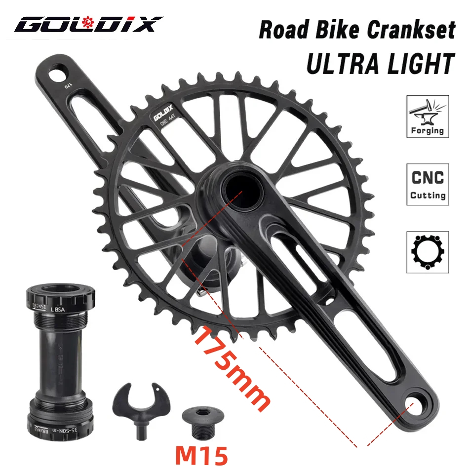 GOLDIX Crank Road Bike GXP Single Chainring Crankset CNC 175mm Hollow ...