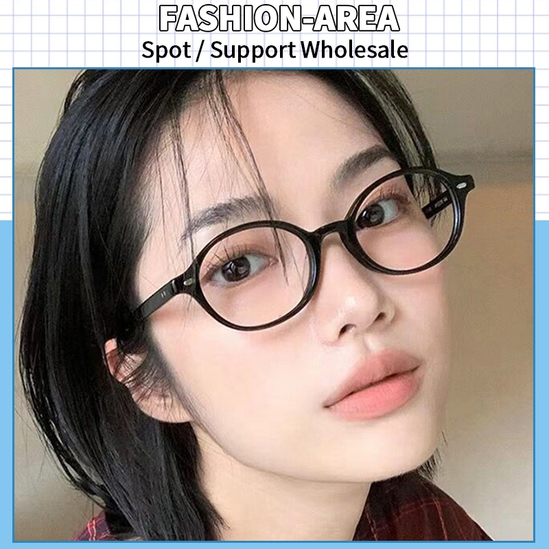 Classic Oval Small Frame Women Rice Stud Glasses Frames Anti Blue Light ...