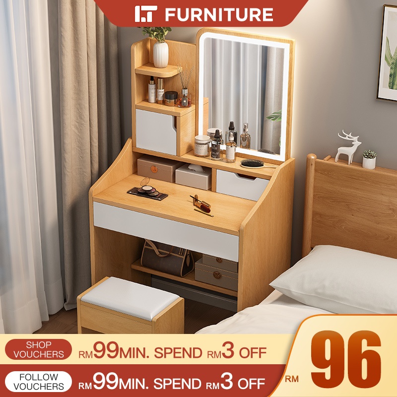 Meja Makeup Dressing Table With Mirror Comestic Tables Meja Solek ...