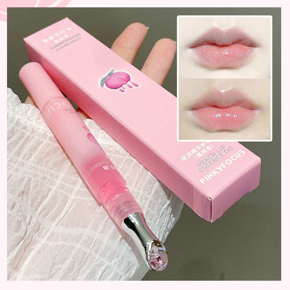 GECOMO Peach Sweet Lip Essence Oil, Nourishes Dry Lips Reduce lip lines ...