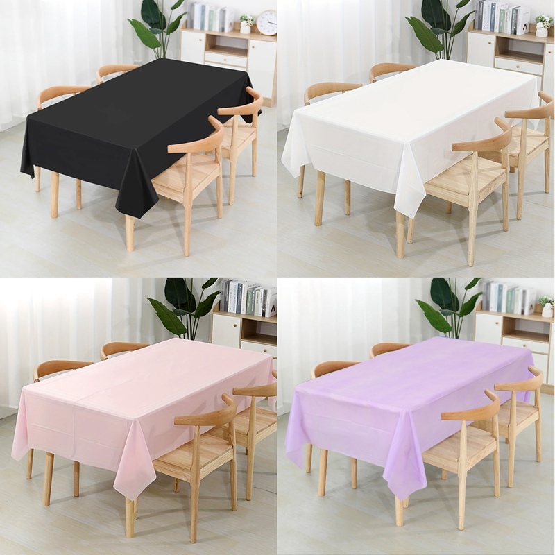 【Local Stock】137*180cm 2pcs PEVA Disposable Tablecloth Black Pink White ...