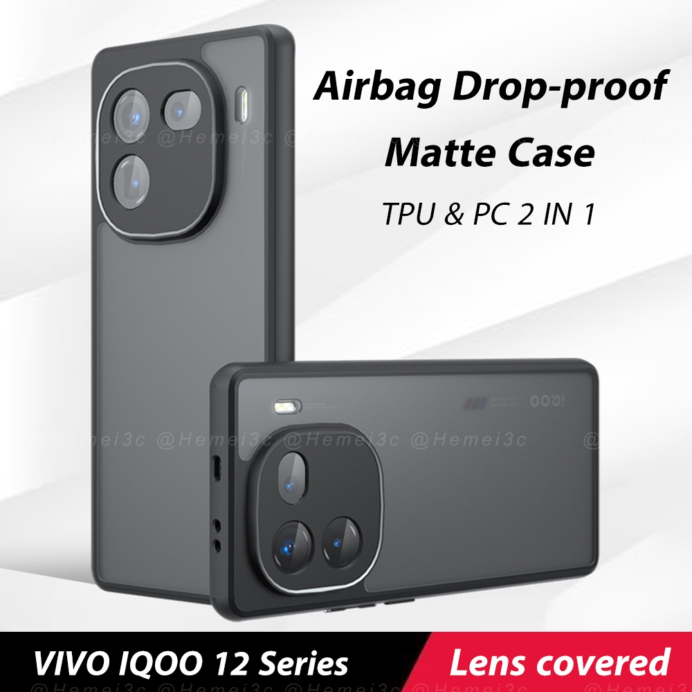 For Vivo IQOO 12 Pro Casing No Yellowing Matte Transparent Hard Acrylic ...