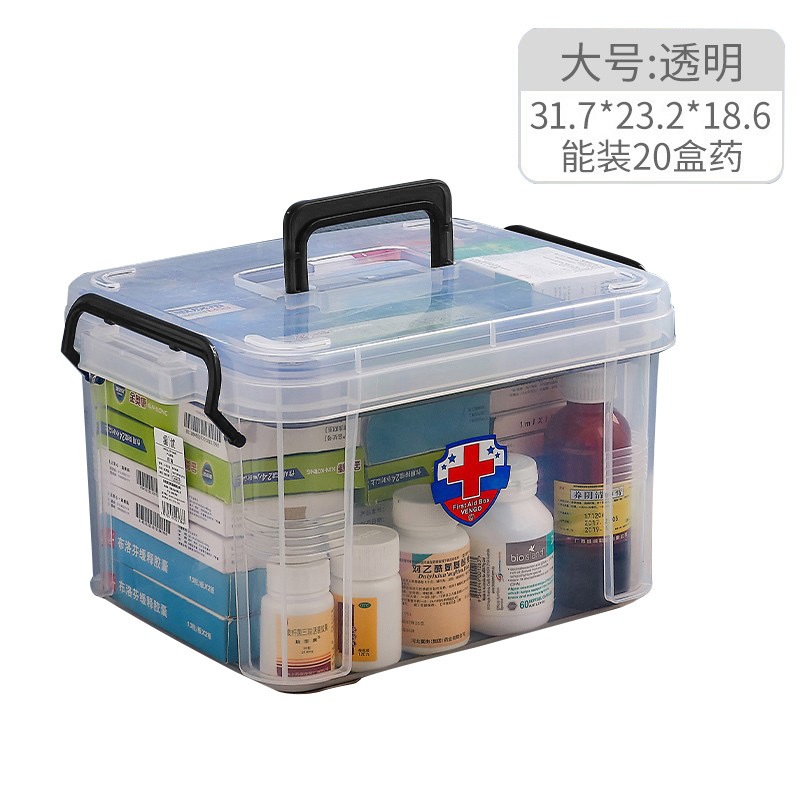 Transparent Visible First Aid Box Multifunctional Household Double ...