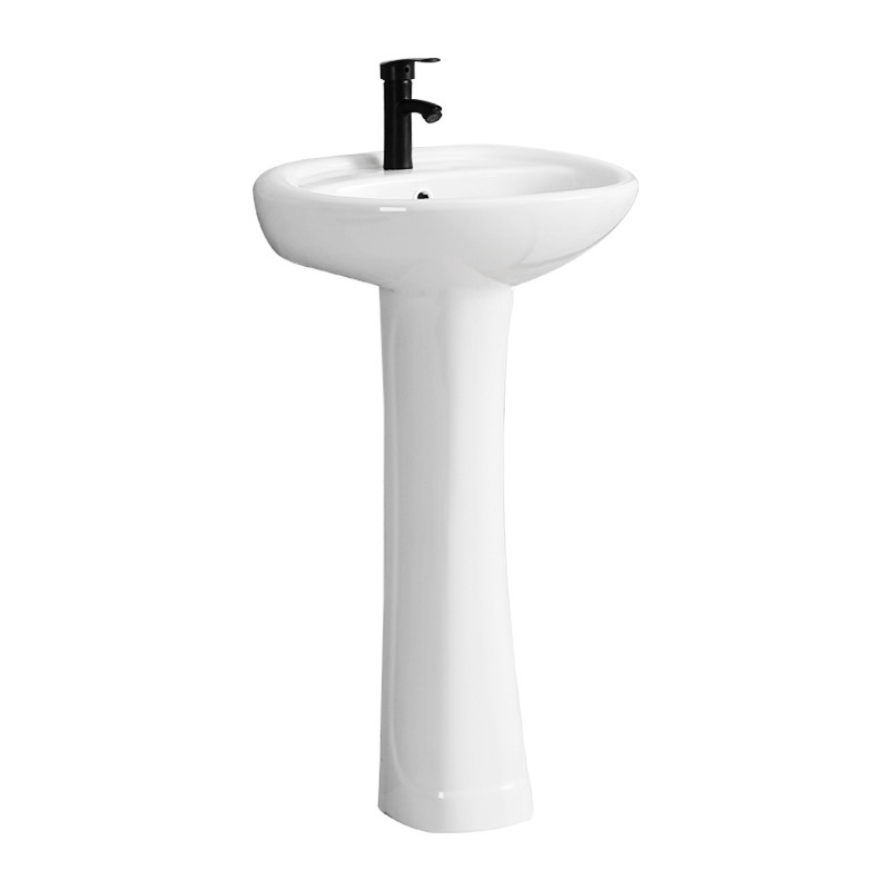Bathroom pedestal sink ceramic pedestal sink for bathroom glossy white ...