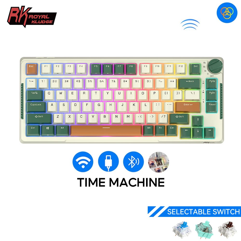 Royal Kludge RKH81Gasket Structure Tri-mode RGB Wired Bluetooth 2.4G ...