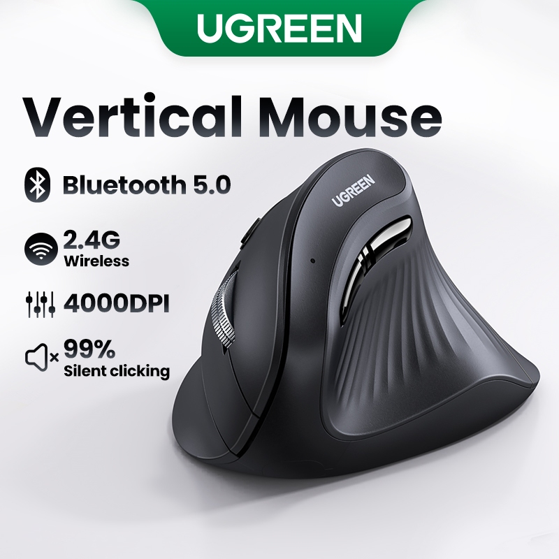 Ugreen Vertical Ergonomic 4000DPI Wireless Silent Click Mouse for ...